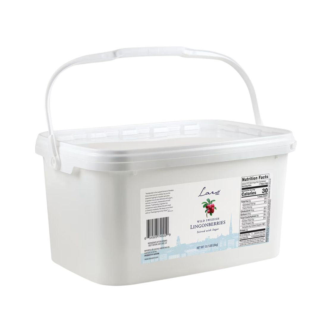 Lars Own Wild Swedish Lingonberries, 13lb Rectangle Pail – Cook Swedish