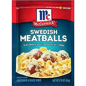 McCormick Swedish Meatballs Seasoning & Sauce Mixes, 2.11oz – Cook Swedish