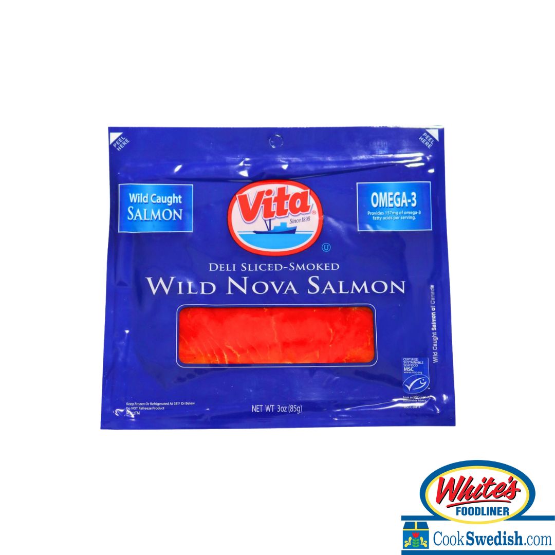 Vita Deli Sliced Smoked Wild Nova Salmon, 3oz – Cook Swedish